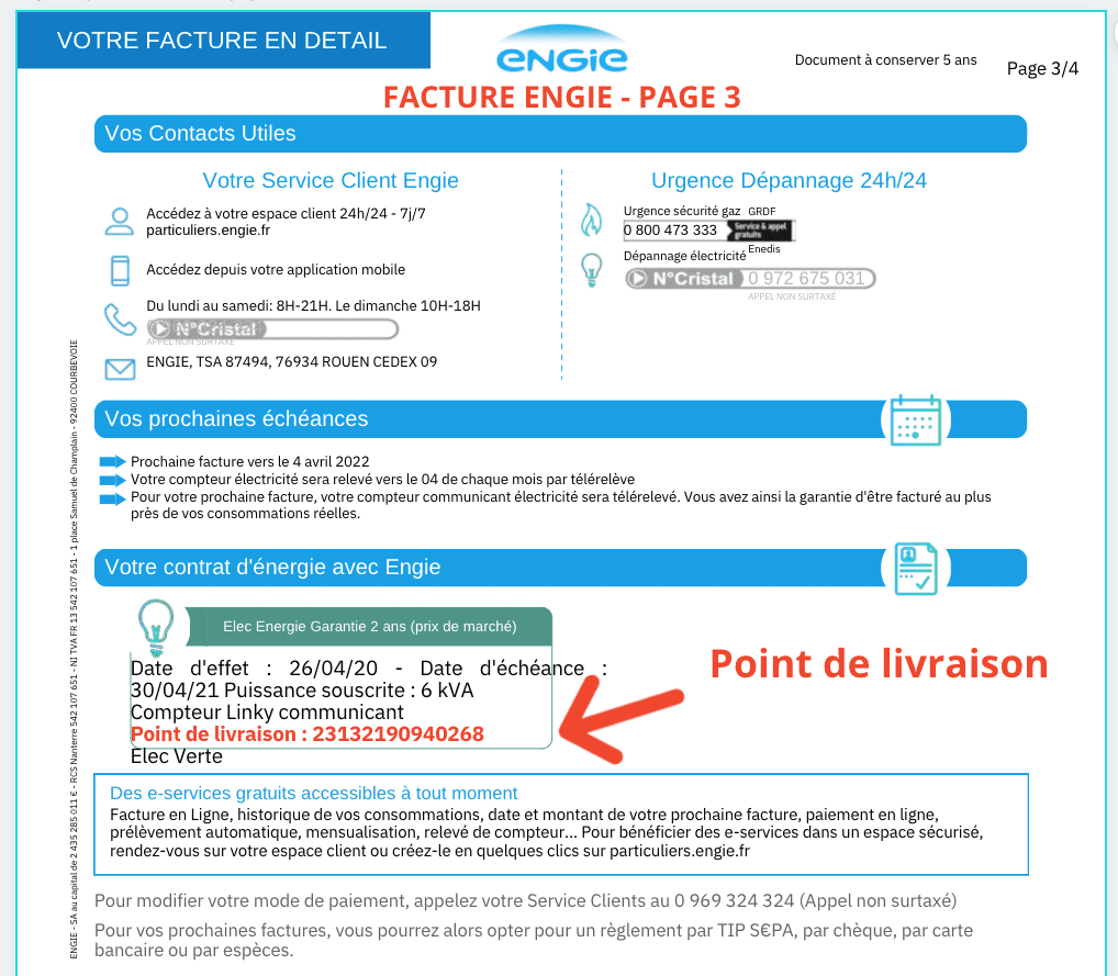 Point De Livraison ou PRM Engie : où le trouver